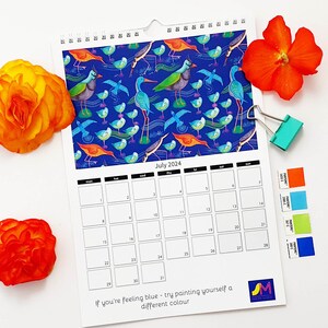 A4 Bright Floral Colourful 2024 Calendar. A Wall Planner With - Etsy
