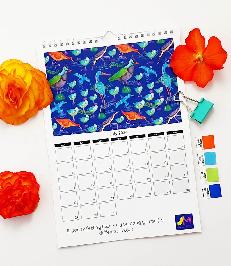 A4 Bright Floral Colourful 2024 Calendar. A Wall Planner With - Etsy