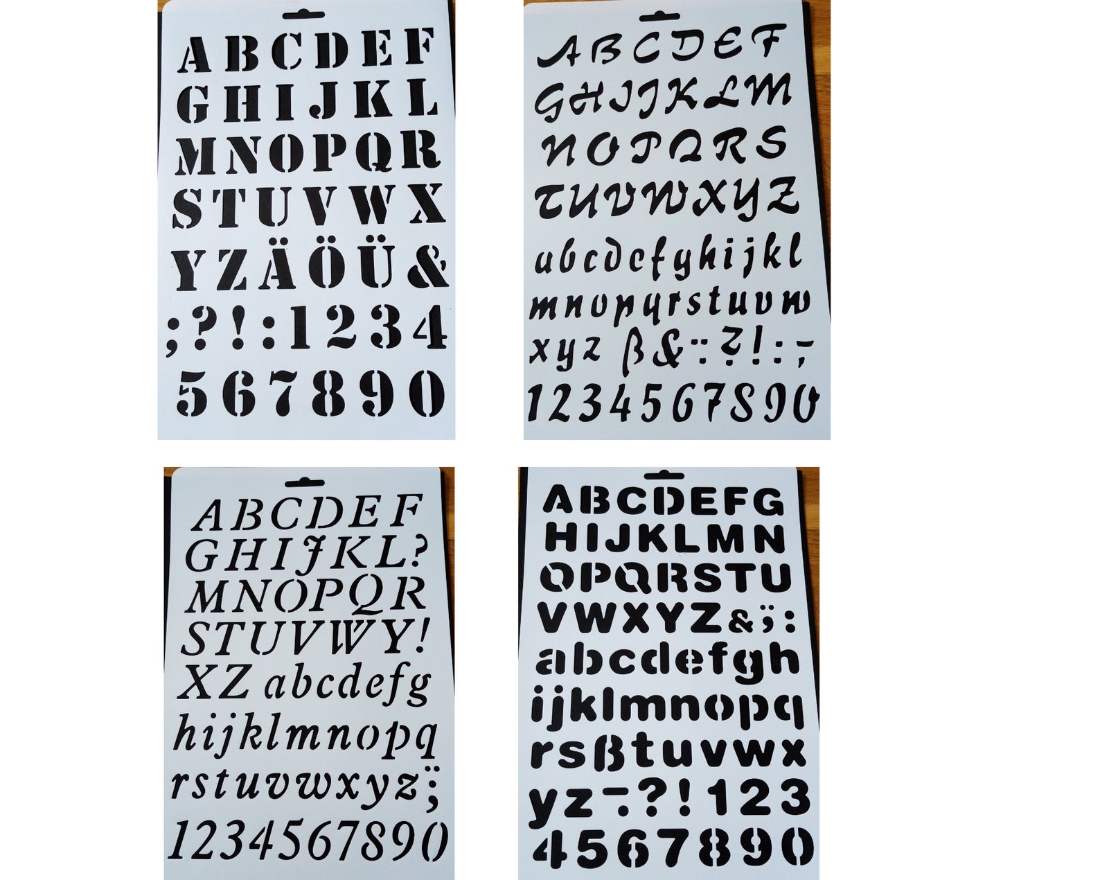 Alphabet Letters Numbers Stencils Reusable A4 Size Painting Draw Card ...