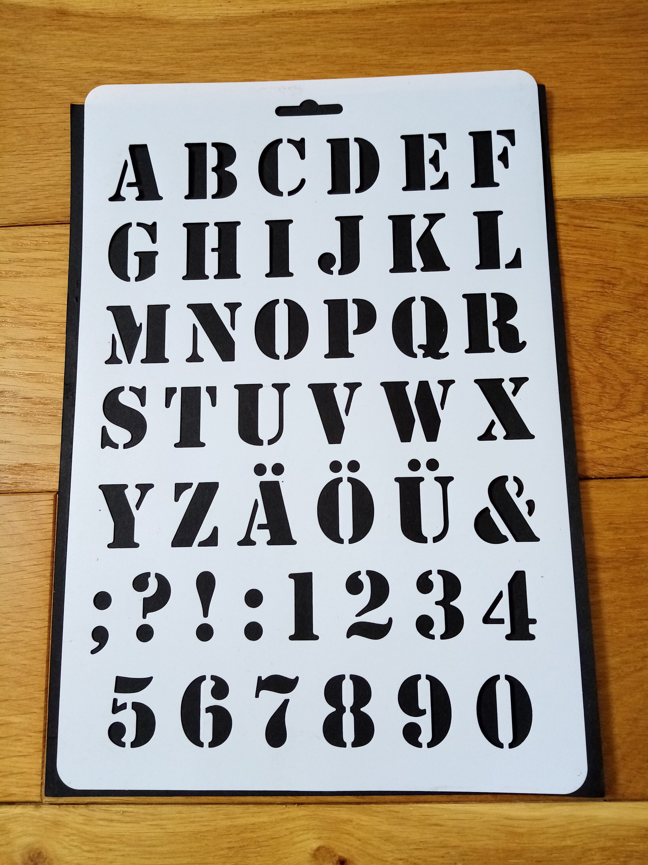 Alphabet Letters Numbers Stencils Reusable A4 Size Painting Draw Card ...