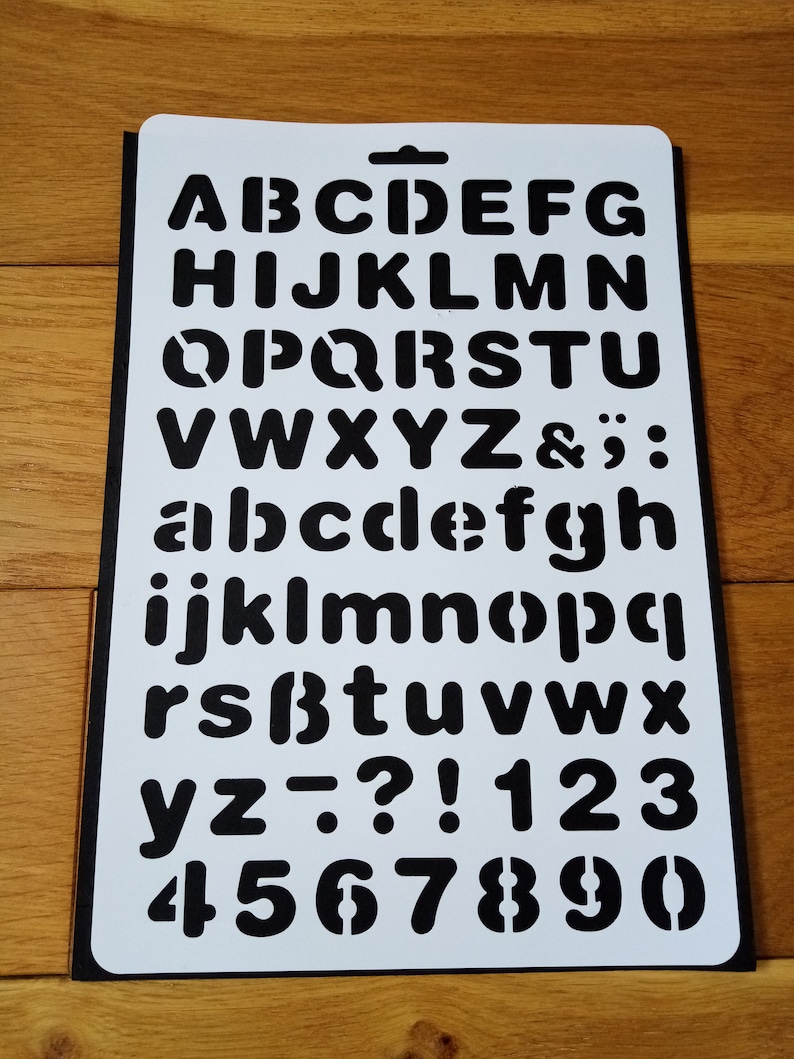 Alphabet Letters Numbers Stencils Reusable A4 Size Painting Draw Card ...