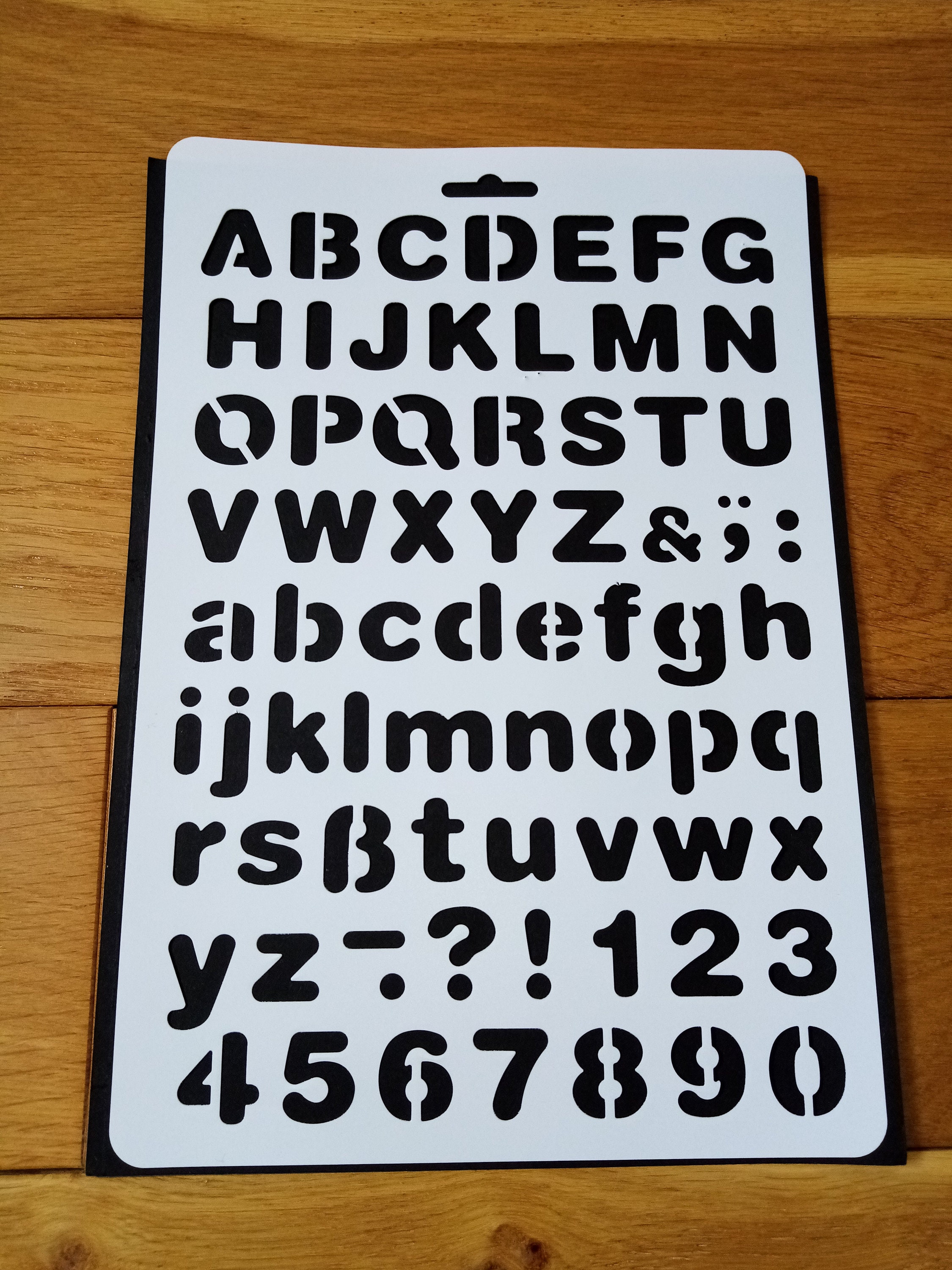 Alphabet Letters Numbers Stencils Reusable A4 Size Painting Draw Card ...