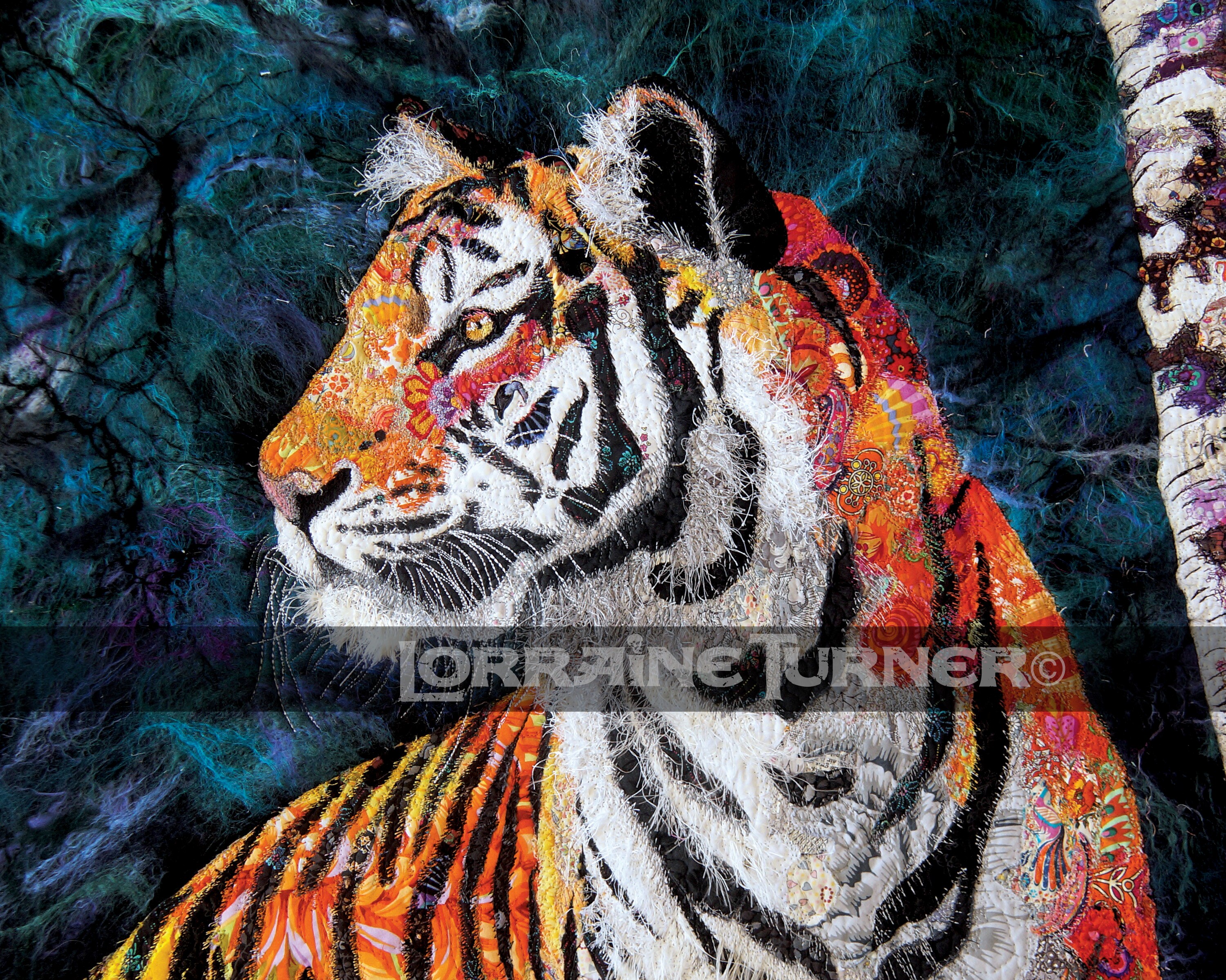 Siberian Tiger Textile Art Giclée - Etsy