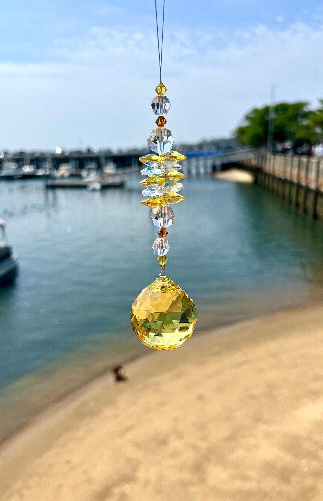 Yellow Clear Crystal Suncatcher With High Quality AUSTRIAN CRYSTALS ...
