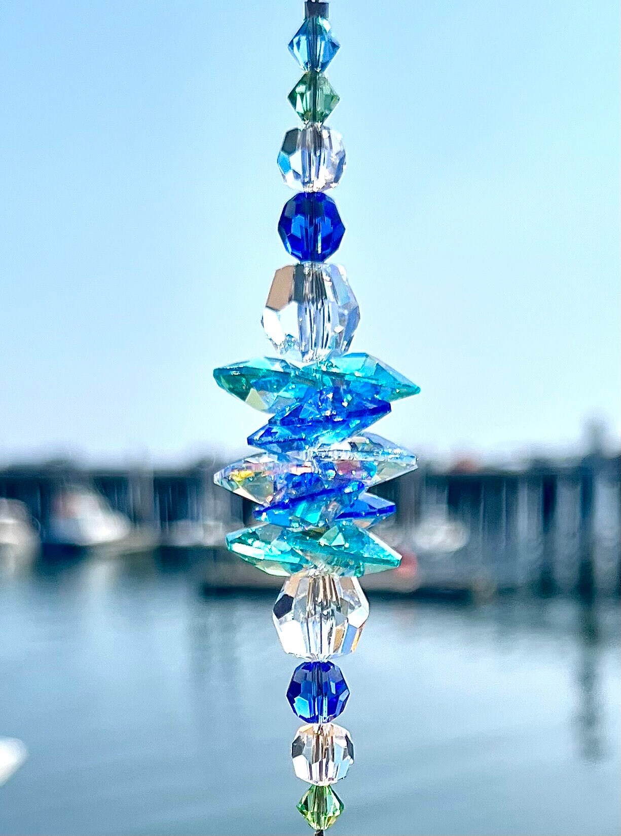 Mermaid Crystal Suncatcher With High Quality Blue Green AUSTRIAN ...