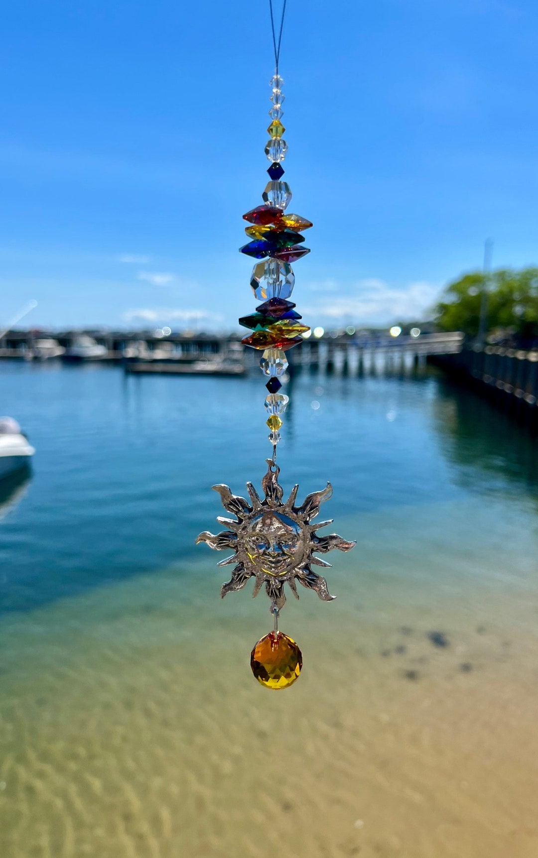 Sun Crystal Suncatcher & Orange Crystal Ball Sphere, High Quality ...