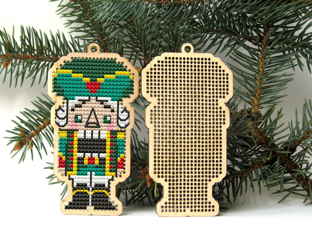 Nutcracker Cross Stitch Pendant, Wood Cross Stitch, Nutcracker ...