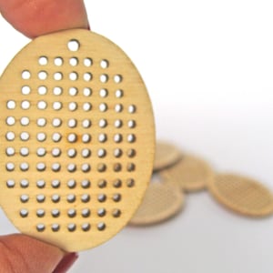 Set of 3 Wooden Oval Cross Stitch Blank. Cross Stitch Pendant. Cross ...