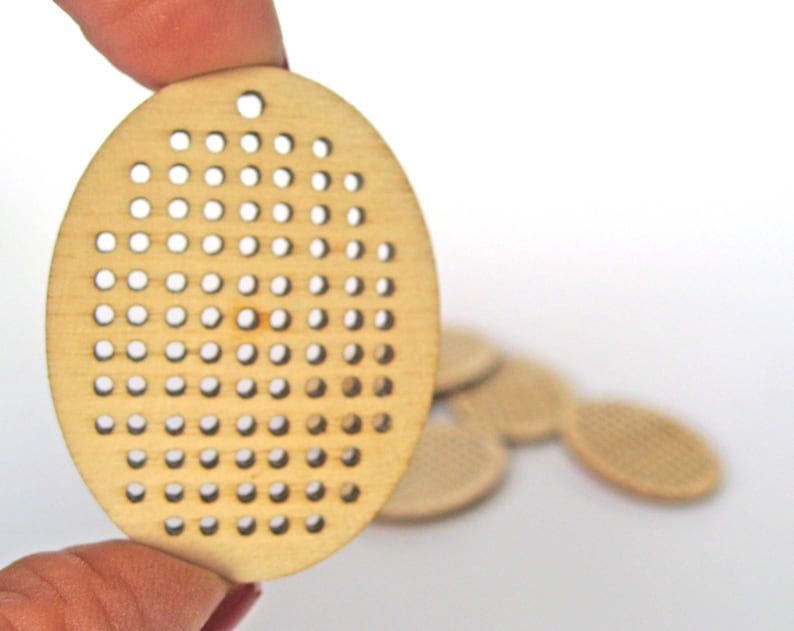 Set of 3 Wooden Oval Cross Stitch Blank. Cross Stitch Pendant. Cross ...