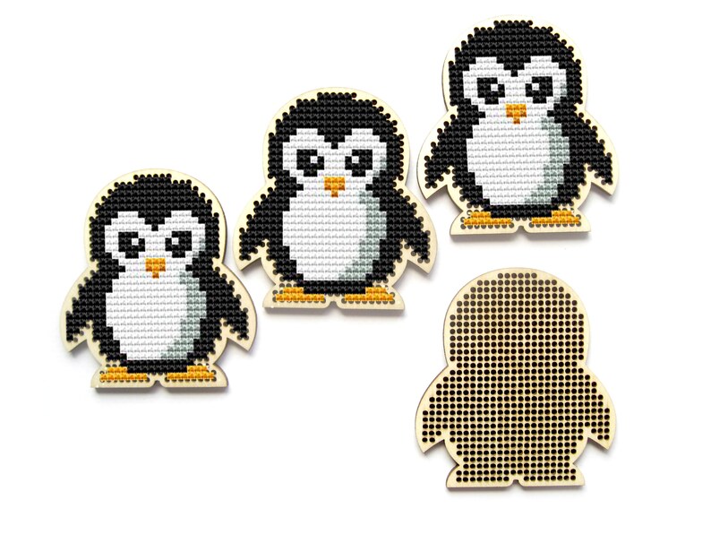 Penguin Cross Stitch Pattern Penguin Wood Cross Stitch - Etsy