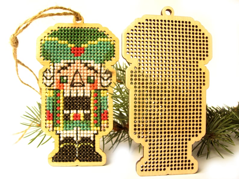 Nutcracker Cross Stitch Pendant, Wood Cross Stitch, Nutcracker ...