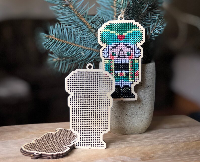 Nutcracker Cross Stitch Pendant, Wood Cross Stitch, Nutcracker ...