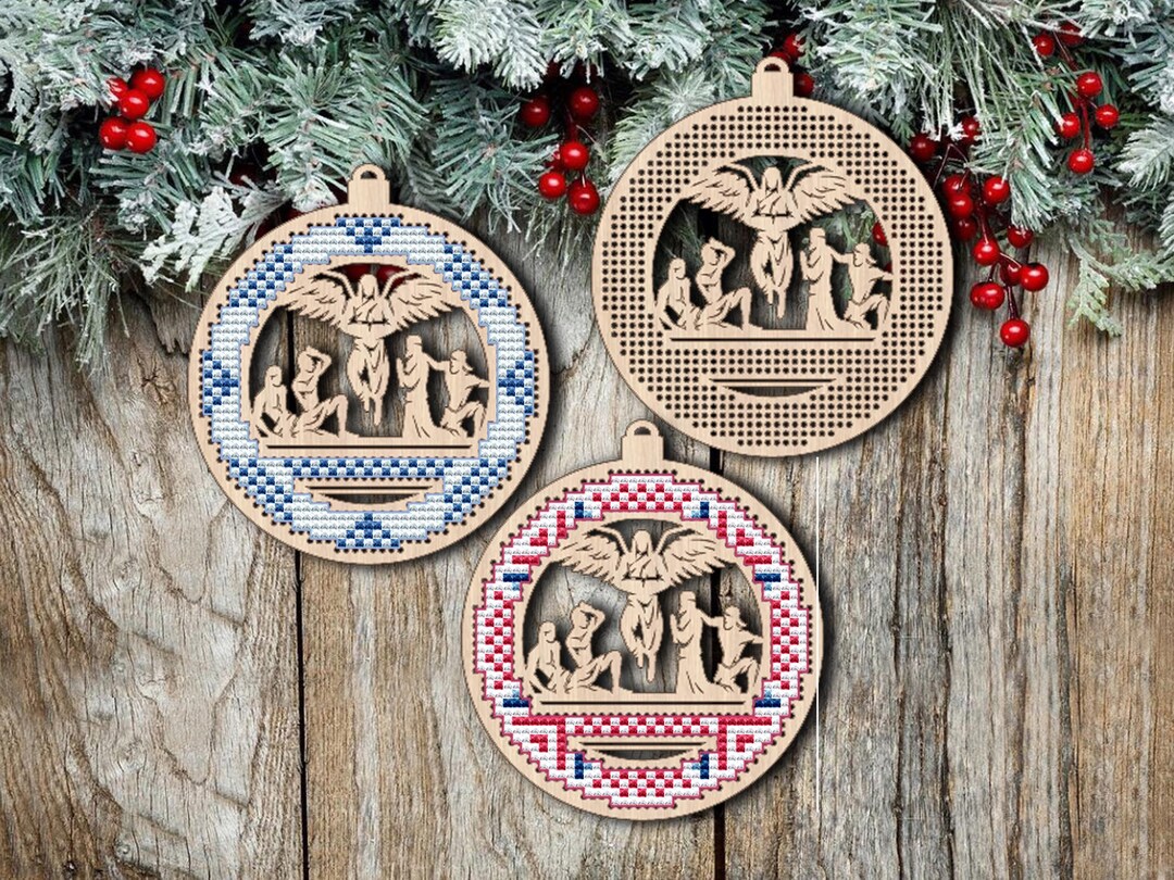 Religious Christian Cross Stitch Pattern. Christmas Snowflake Bauble ...