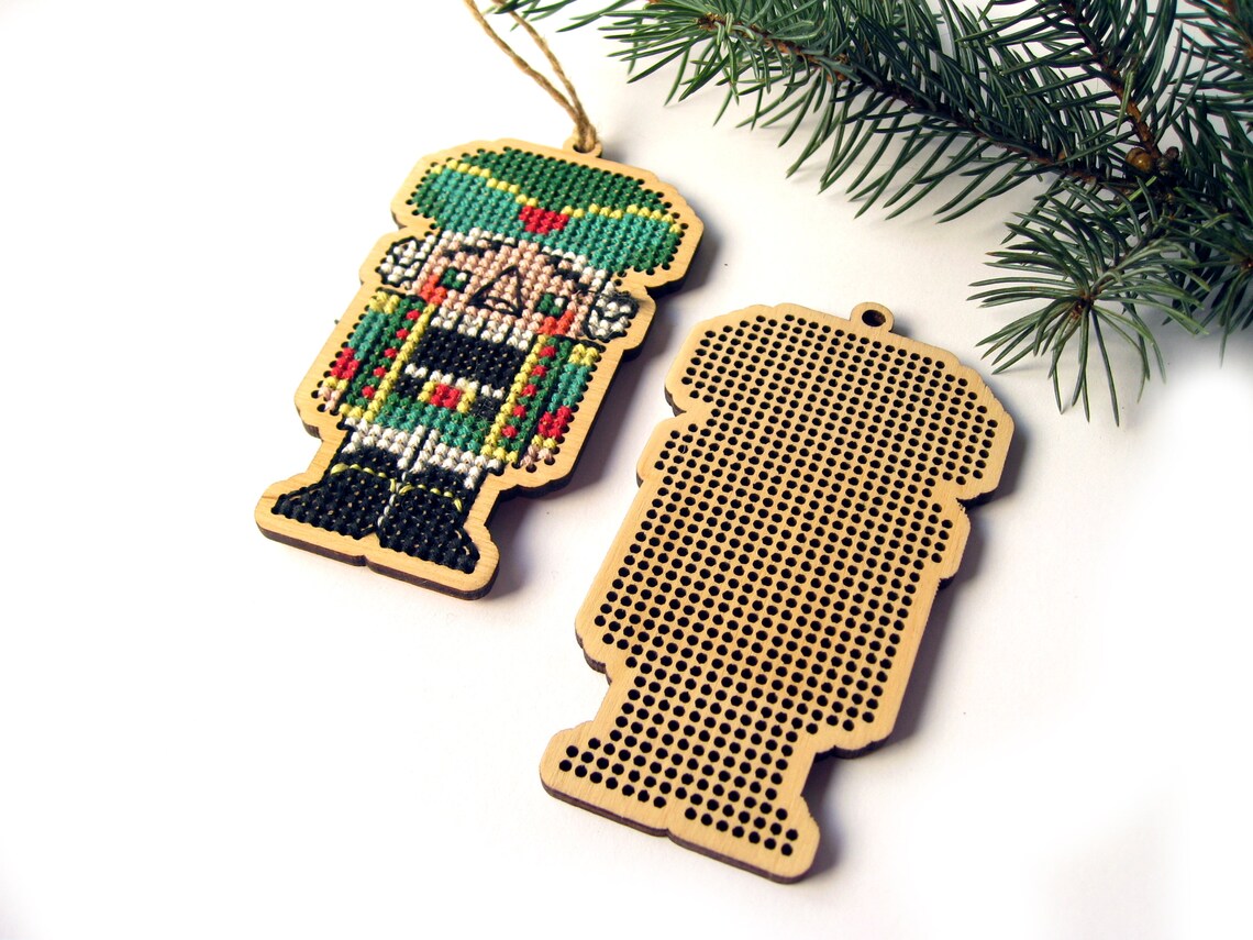Nutcracker Cross Stitch Pendant, Wood Cross Stitch, Nutcracker ...