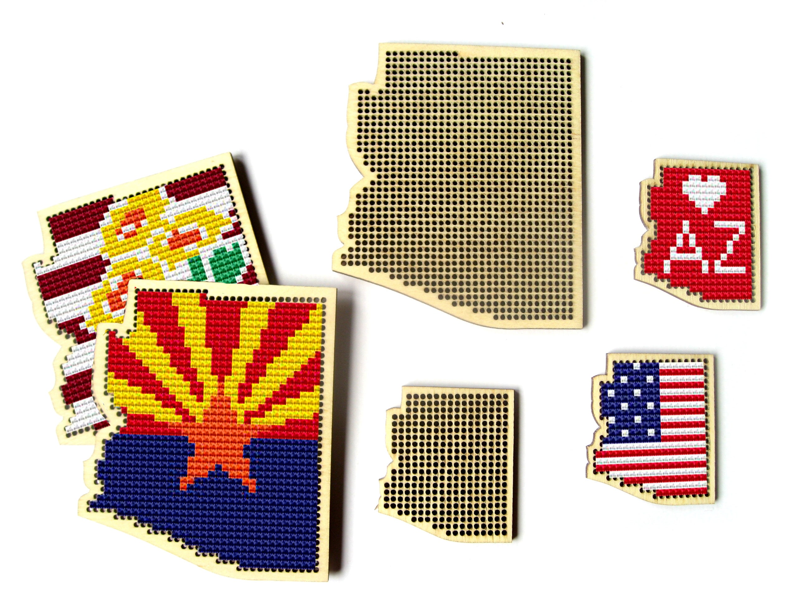 Arizona Wooden Perforated Map. State Cross Stitch Blank. - Etsy