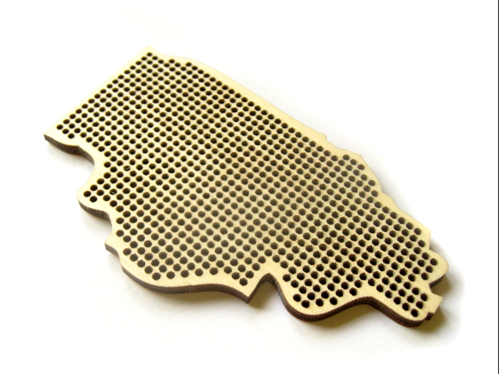Illinois Wooden Perforated Map. State Cross Stitch Blank. - Etsy