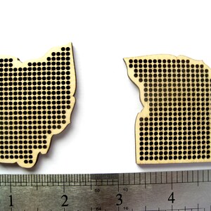 Ohio Wooden Perforated Map. State Cross Stitch Blank. United States ...