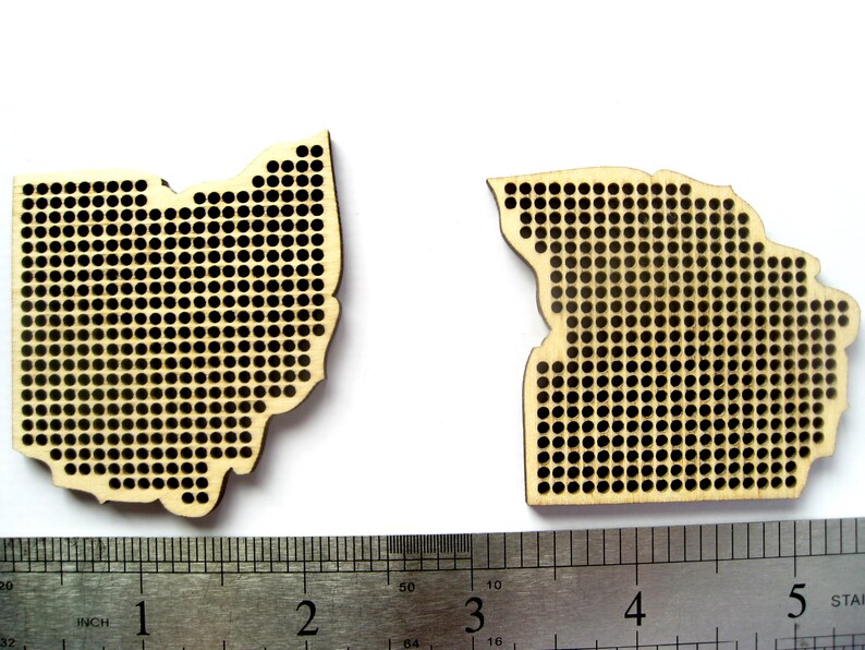 Ohio Wooden Perforated Map. State Cross Stitch Blank. United States ...