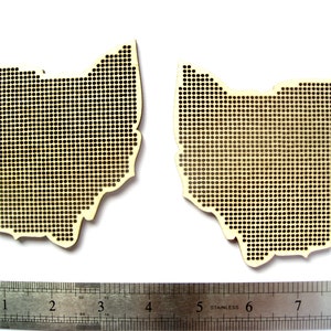 Ohio Wooden Perforated Map. State Cross Stitch Blank. United States ...