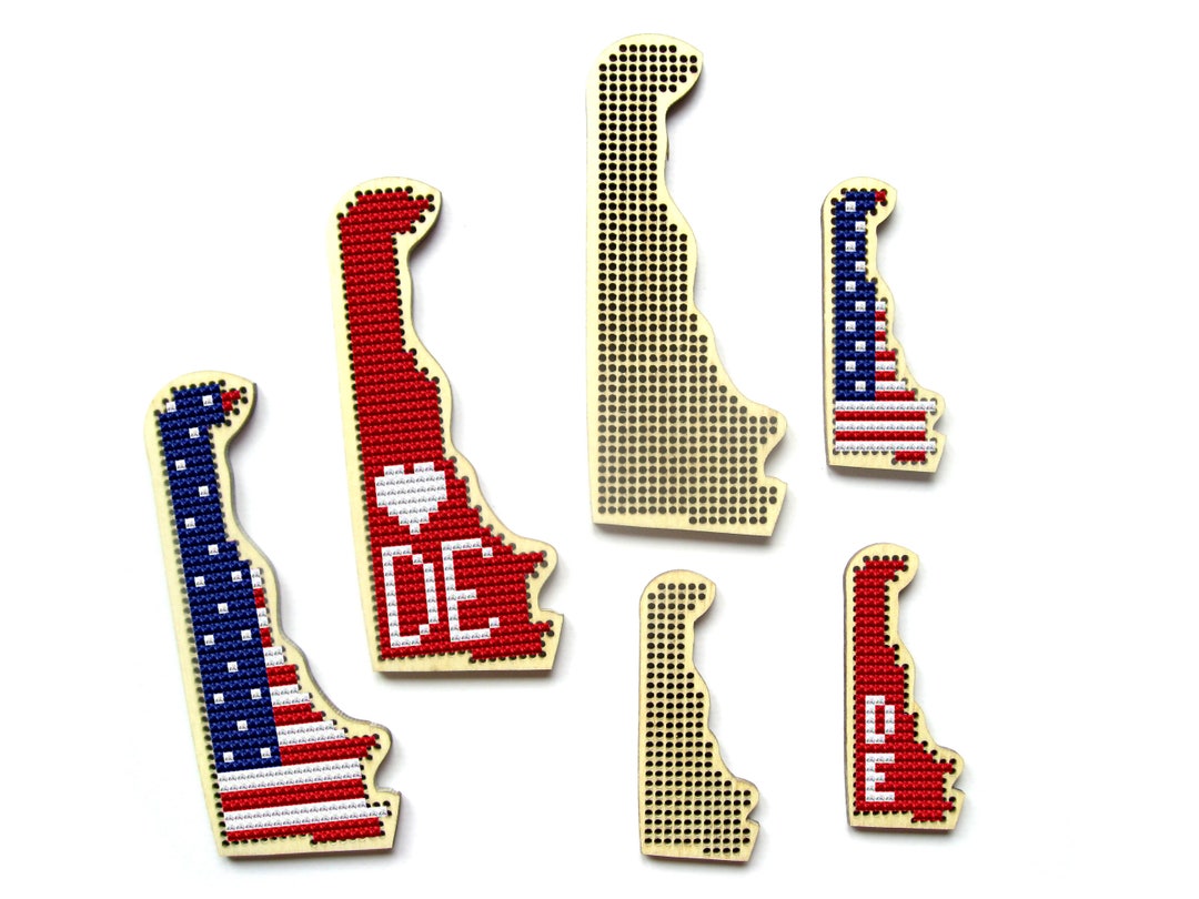 Delaware Wooden Cross Stitch Blank. United States Cross Stitch ...