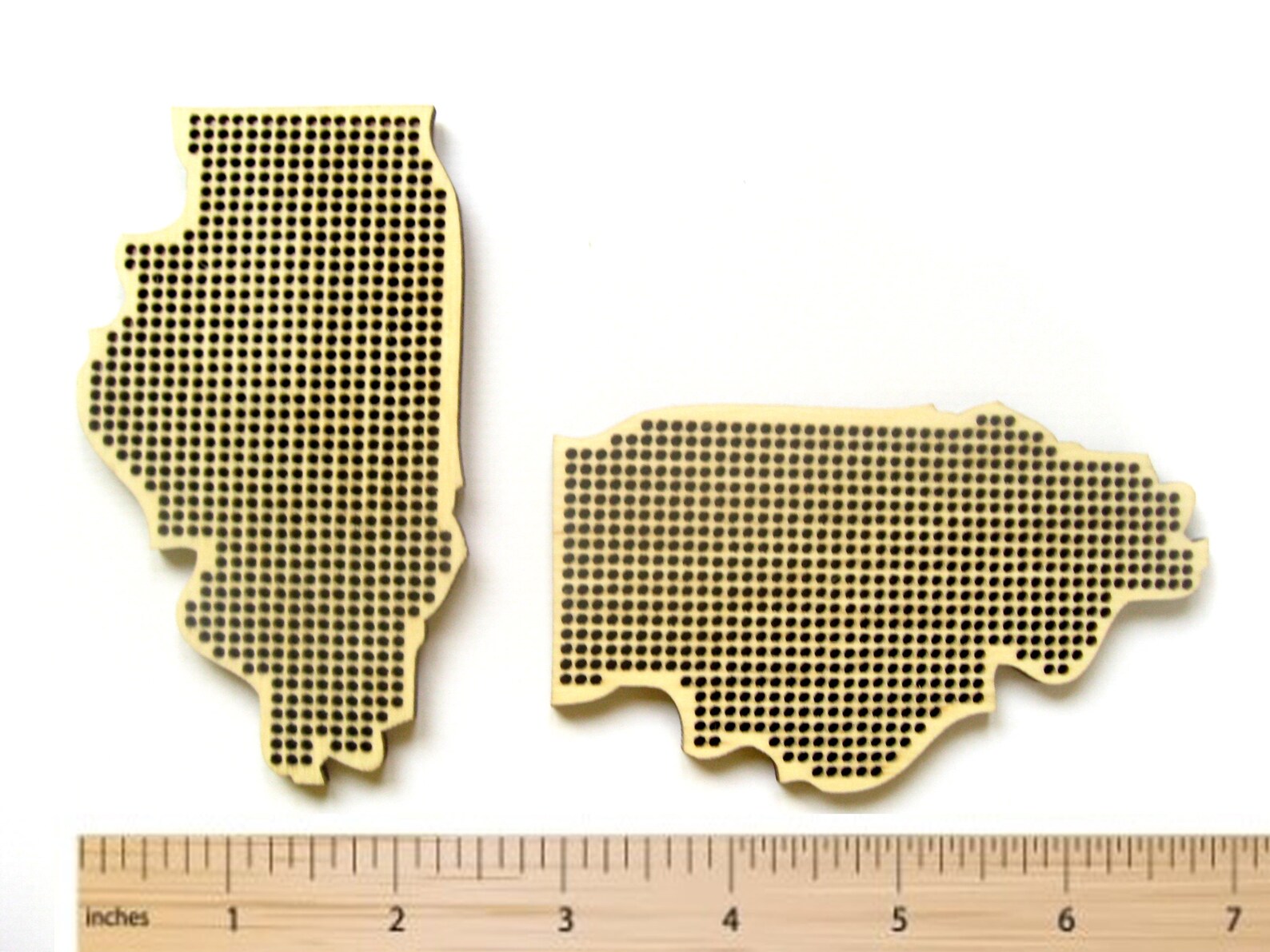 Illinois Wooden Perforated Map. State Cross Stitch Blank. - Etsy