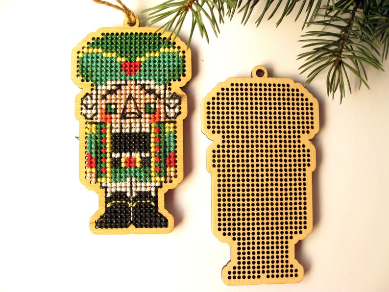 Nutcracker Cross Stitch Pendant, Wood Cross Stitch, Nutcracker ...