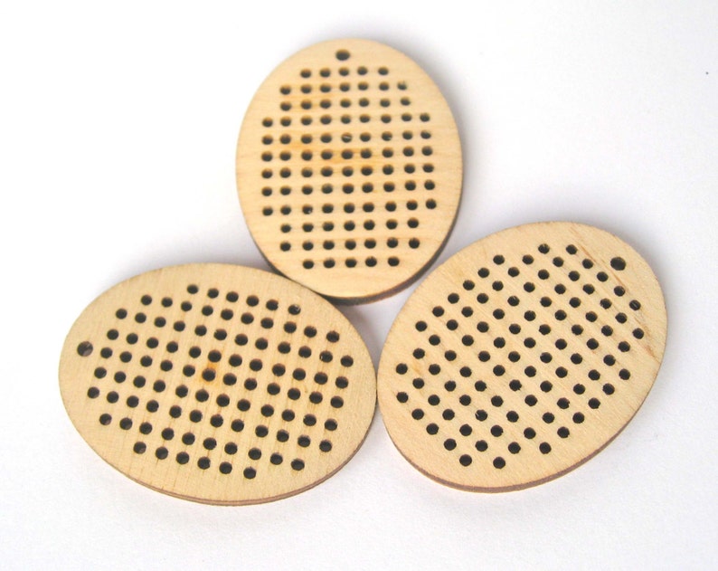 Set of 3 Wooden Oval Cross Stitch Blank. Cross Stitch Pendant. Cross ...
