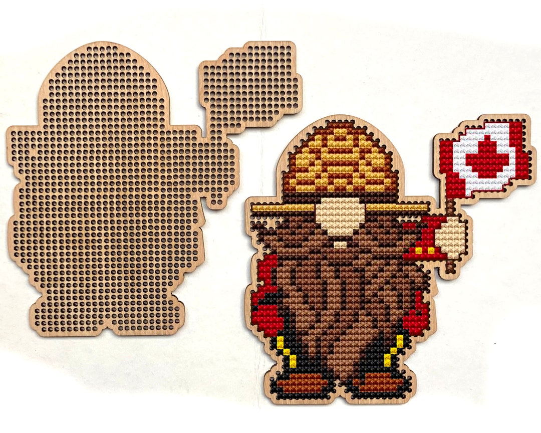 Canadian Gnome Cross Stitch Blank. Canada Patriotic Gnomes Pattern ...