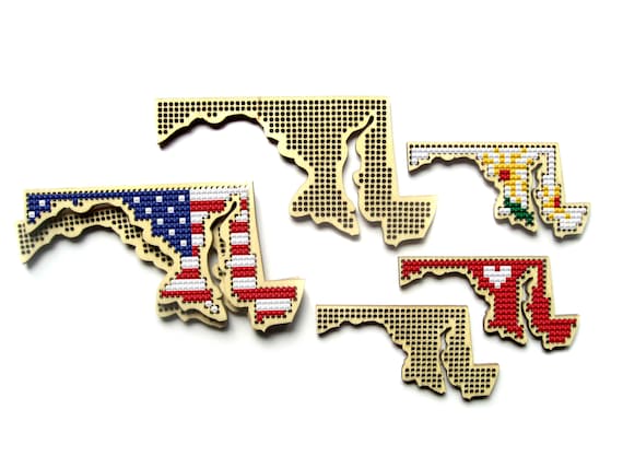 Maryland Wooden Cross Stitch Blank. United States Cross - Etsy