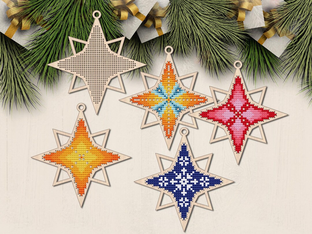 Star Bethlehem Wooden Cross Stitch Blank. Christmas Cross Stitch ...