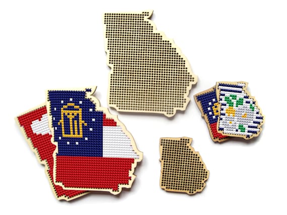 Georgia Wooden Cross Stitch Blank. United States Cross Stitch. | Etsy