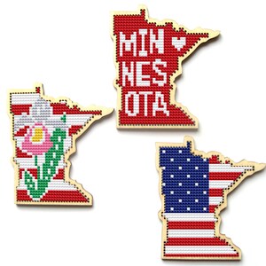Minnesota Wooden Cross Stitch Blank. United States Cross Stitch ...