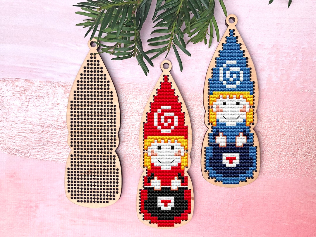 Scandinavian Wooden Cross Stitch Blank, Christmas Tree Decor ...