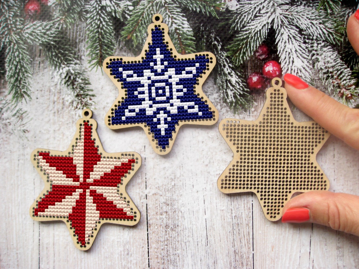 Christmas Star Cross Stitch Pattern Star Cross Stitch | Etsy