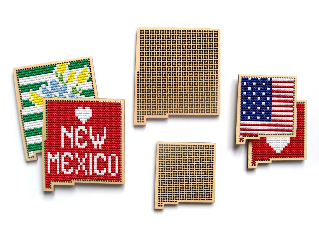 New Mexico Cross Stitch Pattern, Wooden Cross Stitch Blank. United ...