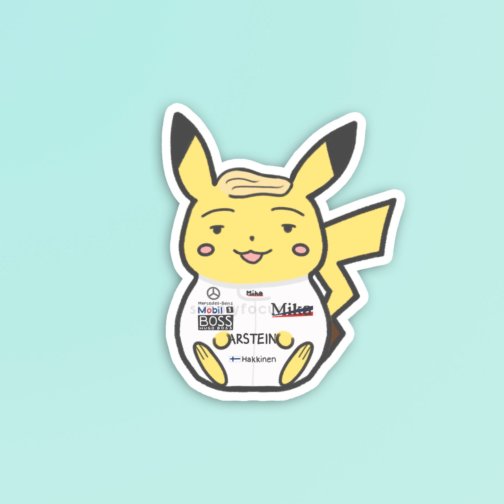Mika Häkkinen Pikachu Sticker Pikachu Sticker Racing Sticker Formula 1 ...