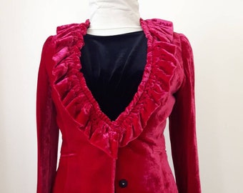 Velvet Ruffle Coat - Etsy