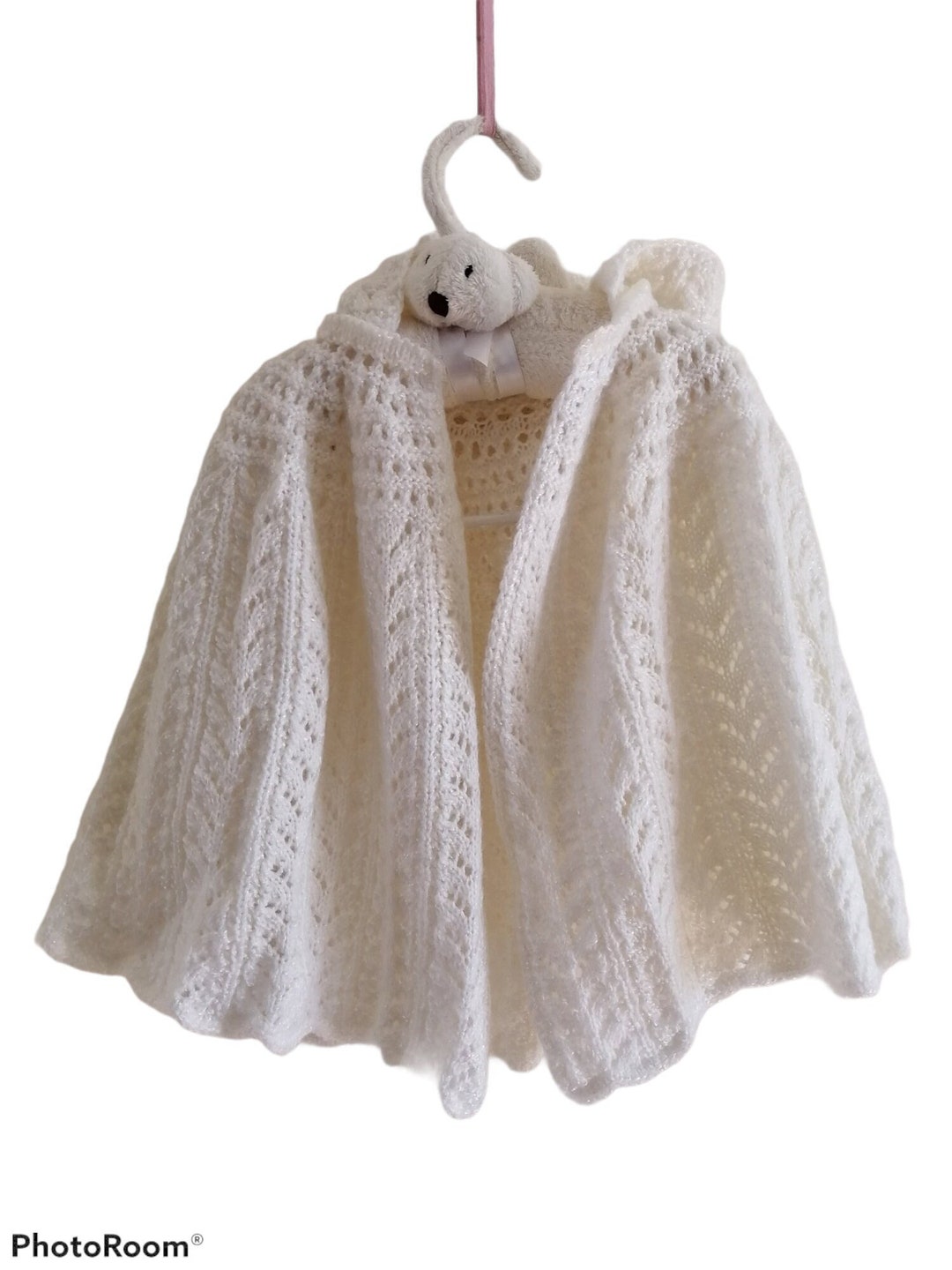 White Wool Baby's Cape, Hand Crochet, Baptism Cape, Unisexe Christening ...