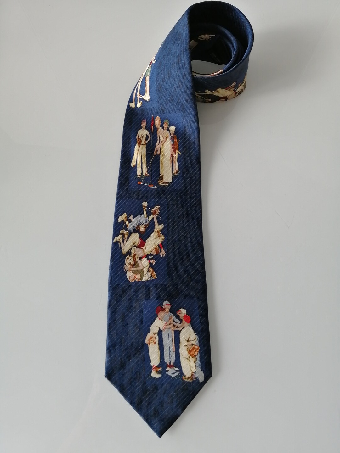 Vtg-silk Necktie,the Saturday Evening Post Men's Necktie, Kids Playing ...
