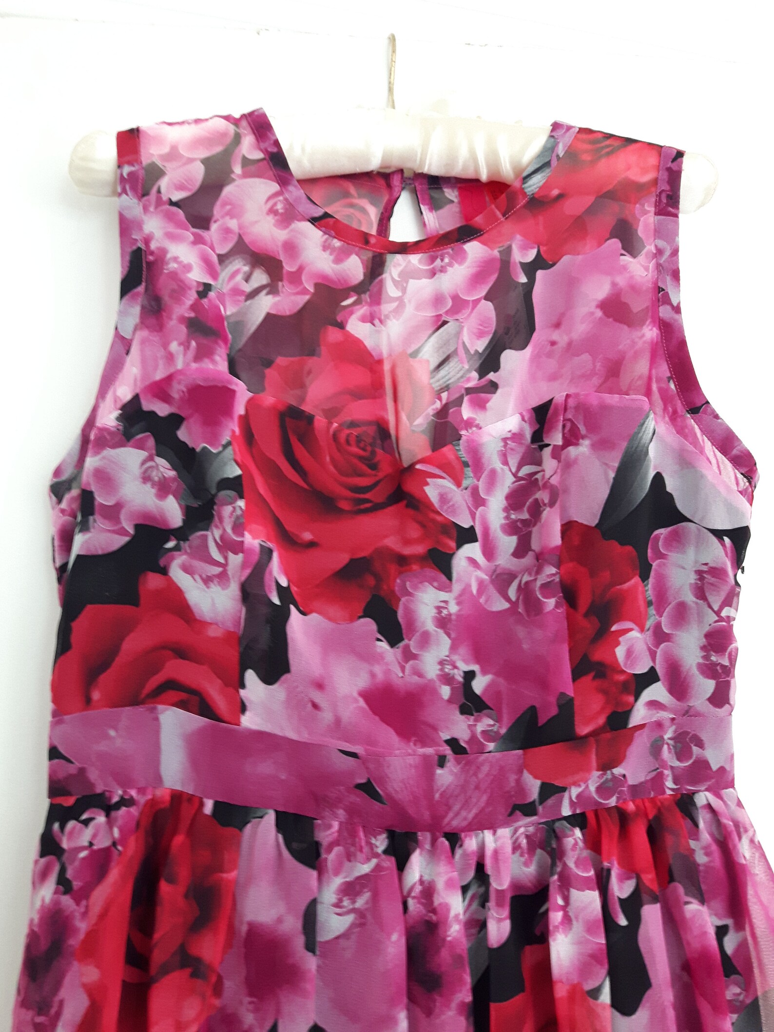 Vestido floral rojo y rosa vestido de verano de rosas rojas - Etsy España