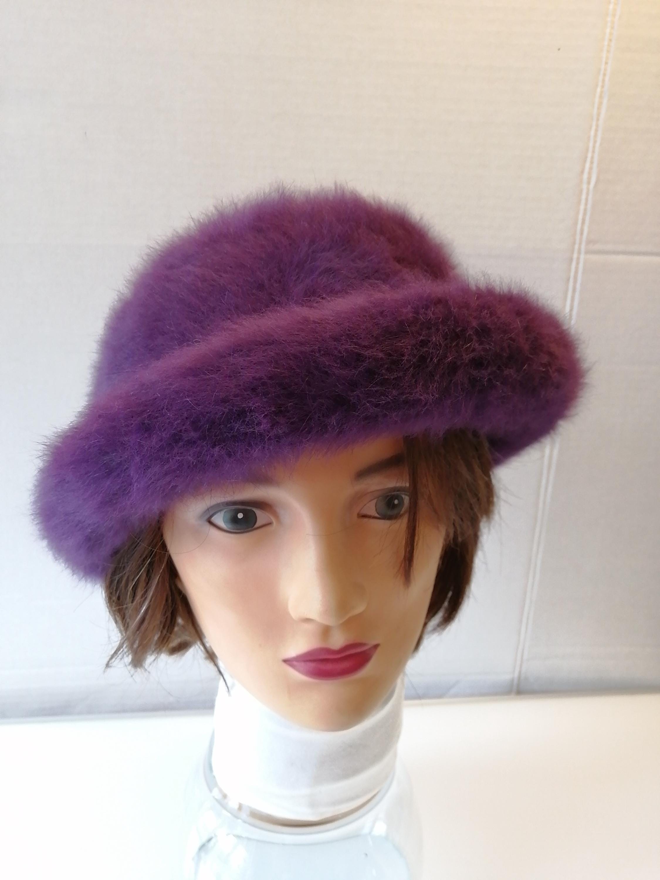 Angora Women's Bucket Hat, Purple Hat, Wool Blend, Made in Canada ...