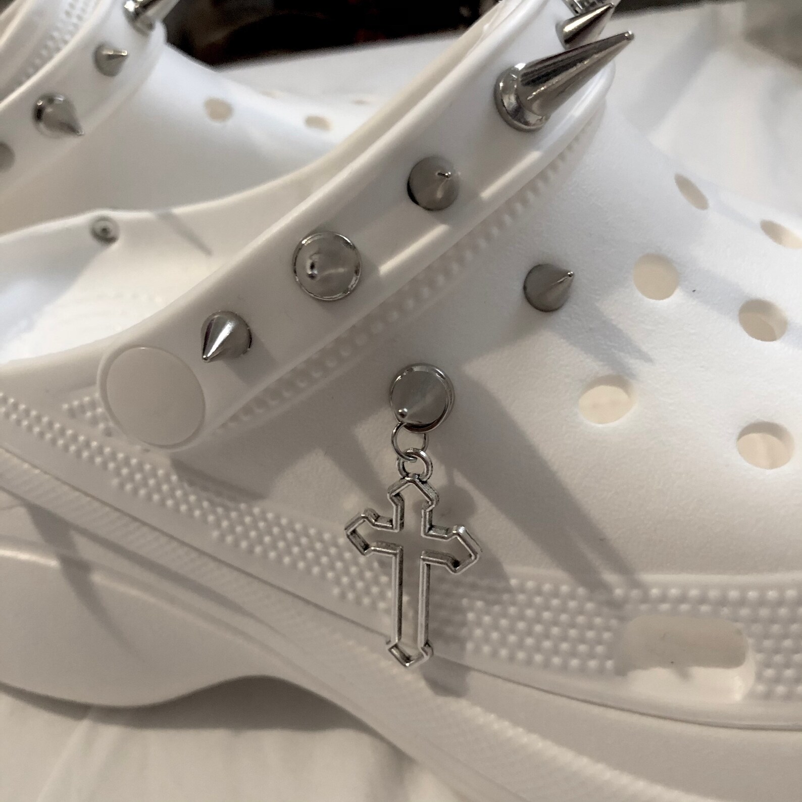 White Platform Spiked Goth Clogs Size 8 - Etsy