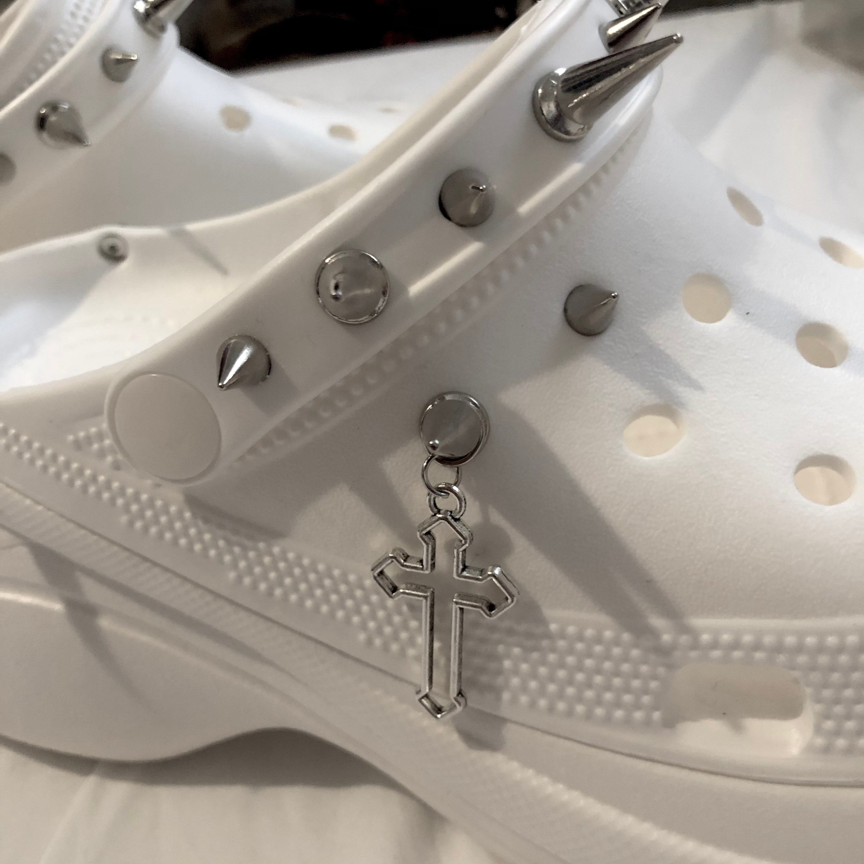 White Platform Spiked Goth Clogs Size 8 - Etsy