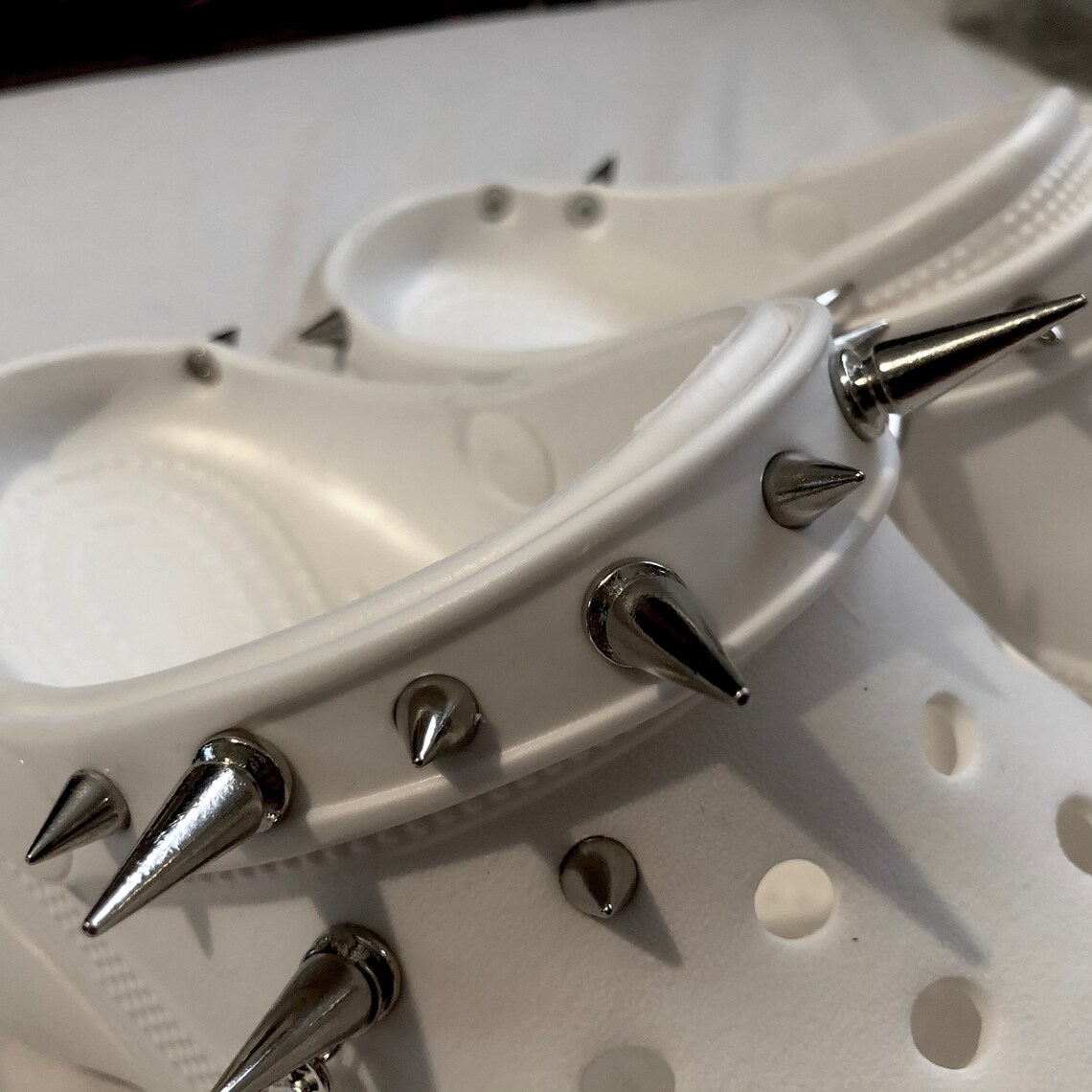 White Platform Spiked Goth Clogs Size 8 - Etsy