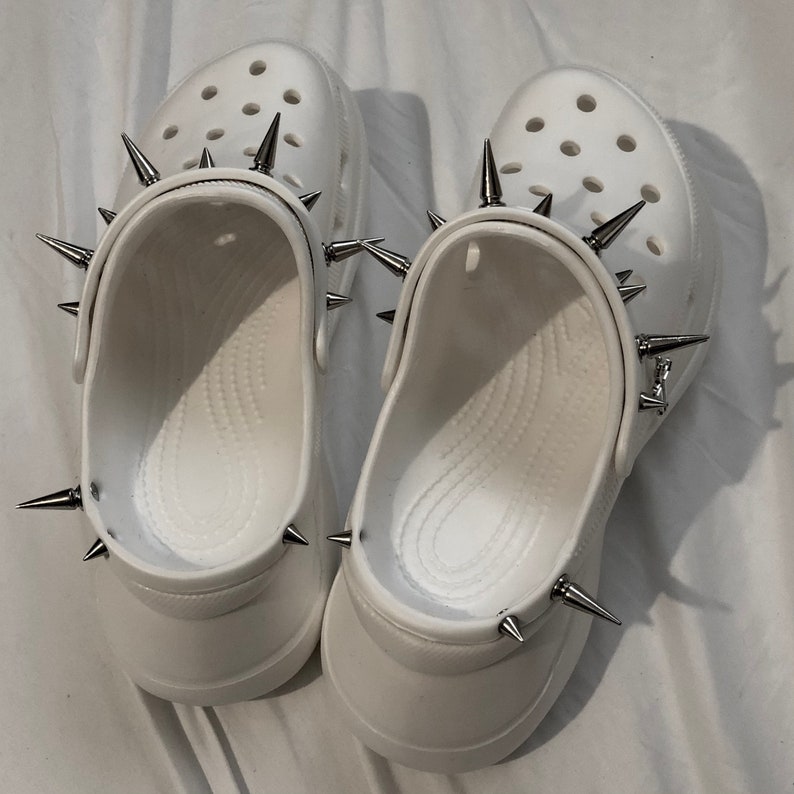 White Platform Spiked Goth Clogs Size 8 - Etsy