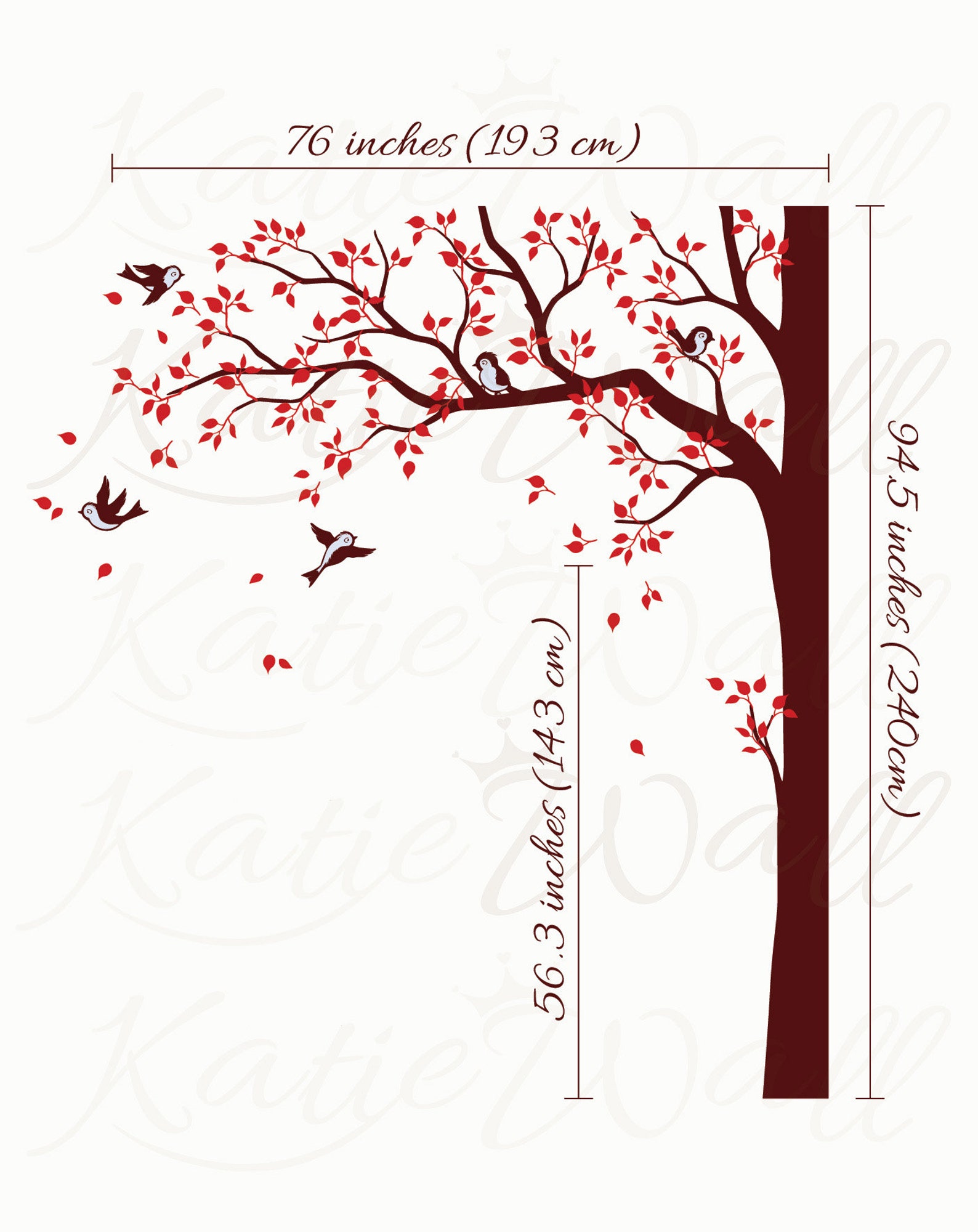 White Tree Decals Large Nursery Corner Tree Decals White Tree Sticker ...