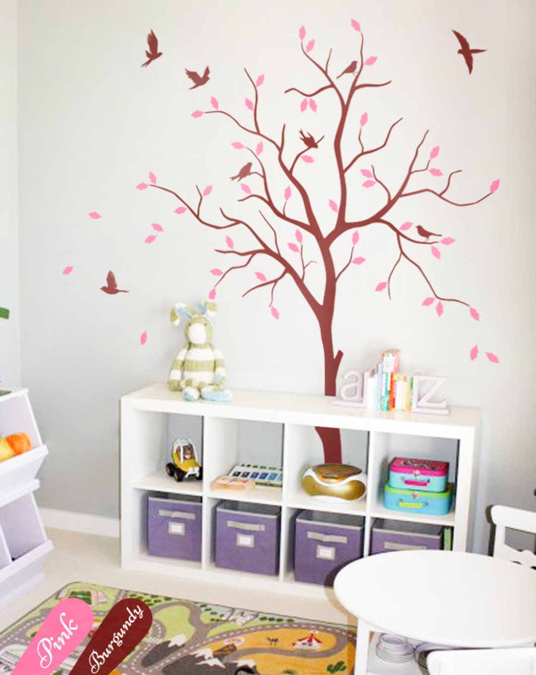 Nursery Tree Wall Decal Whimsical Large Wall Tree Sticker Wall Art ...