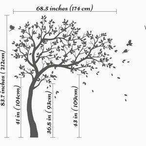 Large Tree Wall Decal Stickers Huge Nursery Tree With Birds Wall Mural ...
