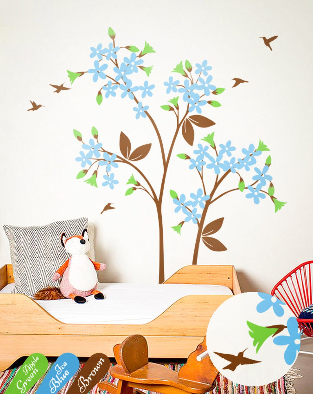 Tree Wall Decal Large Tree Wall Decals Cute Floral Tree Wall Art ...