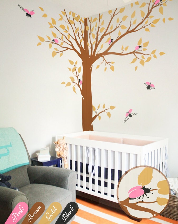 Corner Tree Wall Decal Huge Full Corner Wall Art Sticker Mural | Etsy